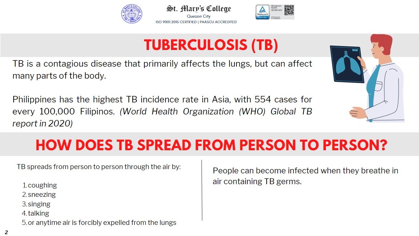 TB Infection Control | St. Mary's College Inc.